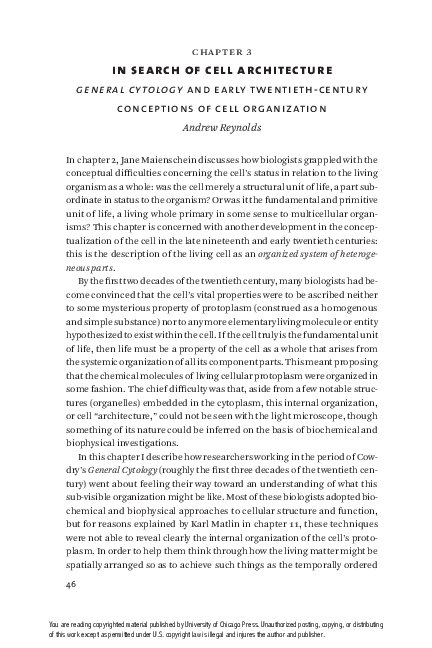 (PDF) In search of cell architecture: General Cytology and early ...