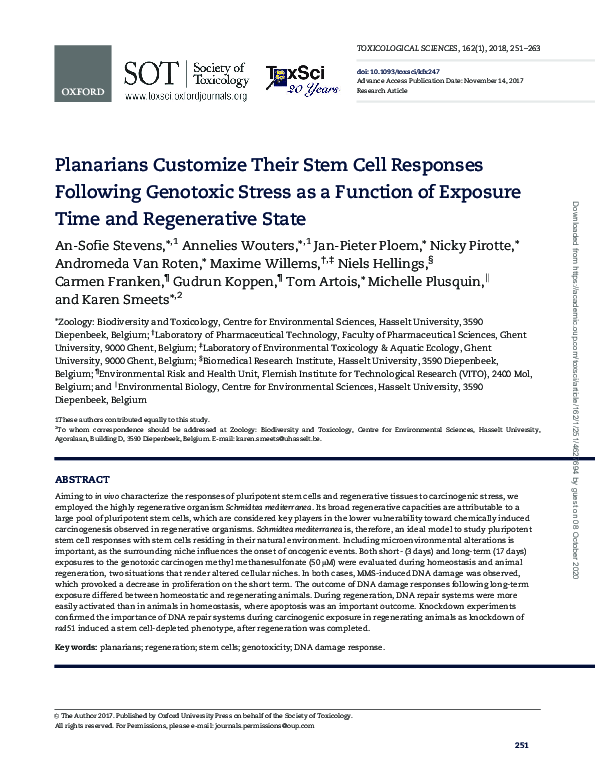 Planarians customize their stem cell responses following genotoxic ...