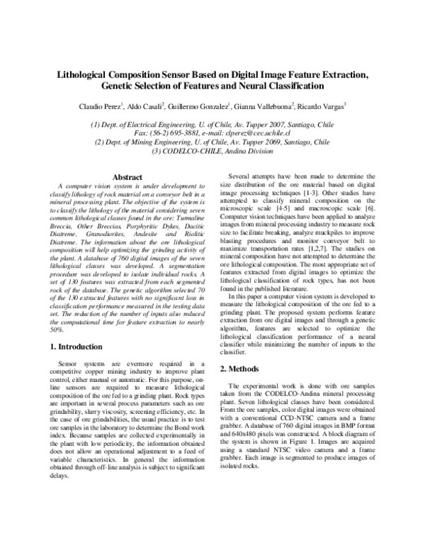 (PDF) Lithological Composition Sensor Based on Digital Image Feature Extraction, Genetic ...