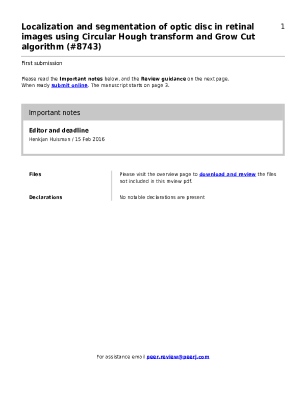 (PDF) Localization and segmentation of optic disc in retinal images using Circular Hough ...