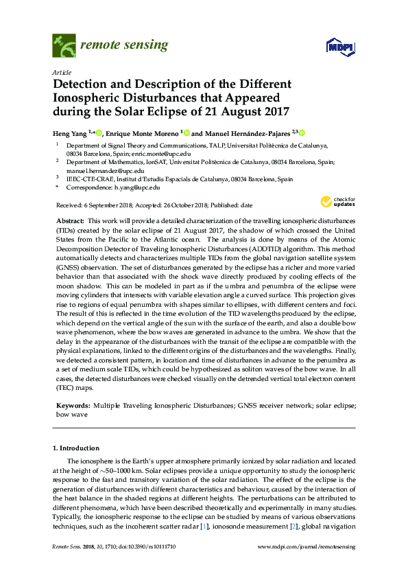 (PDF) Detection and Description of the Different Ionospheric Disturbances that Appeared during ...