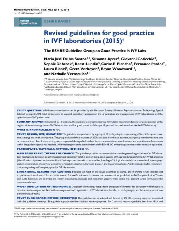 (PDF) ESHRE guidelines for good practice in IVF laboratories