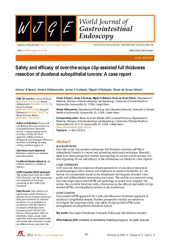 (PDF) Safety and efficacy of over-the-scope clip-assisted full ...