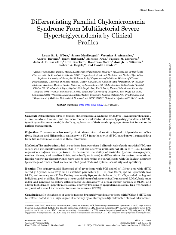(PDF) Differentiating Familial Chylomicronemia Syndrome From ...