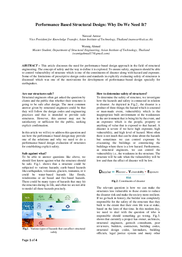 (PDF) Performance Based Structural Design: Why Do We Need It