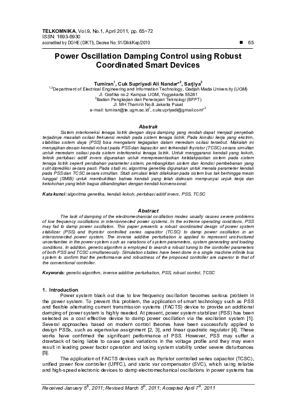 (PDF) Power Oscillation Damping Control using Robust Coordinated Smart Devices