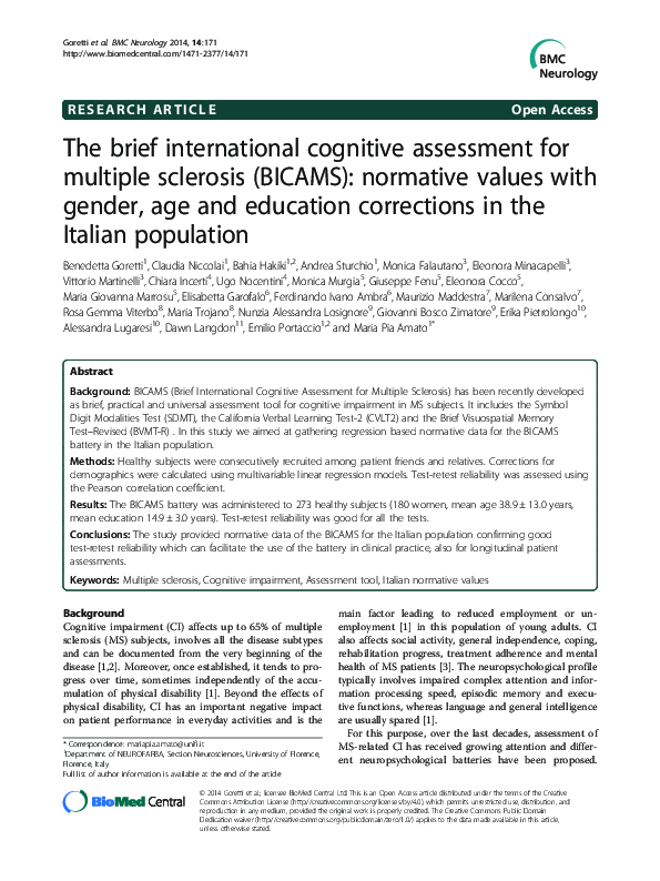 (PDF) The brief international cognitive assessment for multiple ...