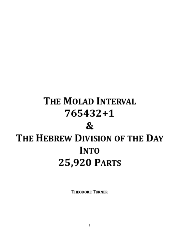 (DOC) The Molad Interval 765432+1 & The Hebrew Division of the Day into ...