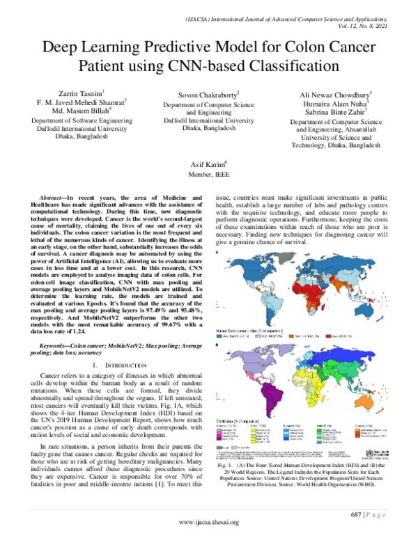 (PDF) Deep Learning Predictive Model for Colon Cancer Patient using CNN ...