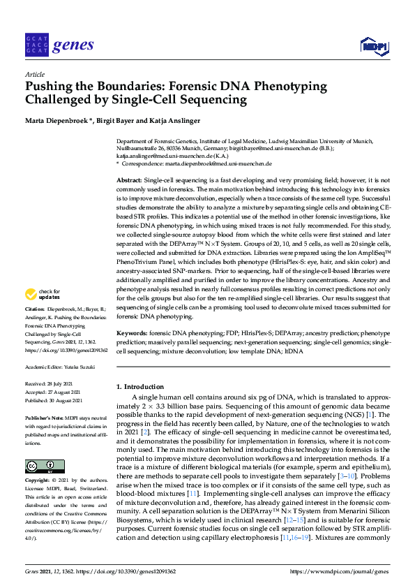 (PDF) Pushing the Boundaries: Forensic DNA Phenotyping Challenged by ...