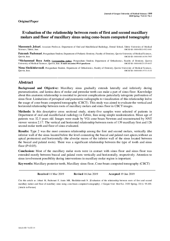 Pdf Evaluation Of The Relationship Between Roots Of First And Second