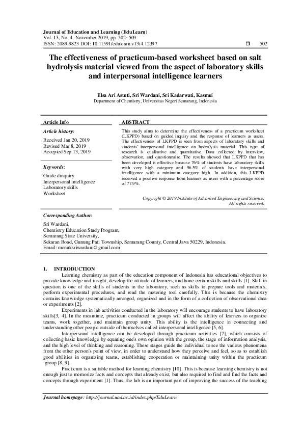 (PDF) The effectiveness of practicum-based worksheet based on salt ...