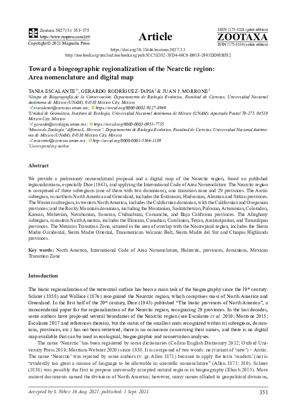 (PDF) Toward a biogeographic regionalization of the Nearctic region ...