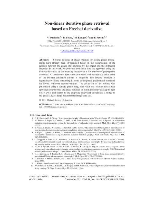 (PDF) Non-linear iterative phase retrieval based on Frechet derivative