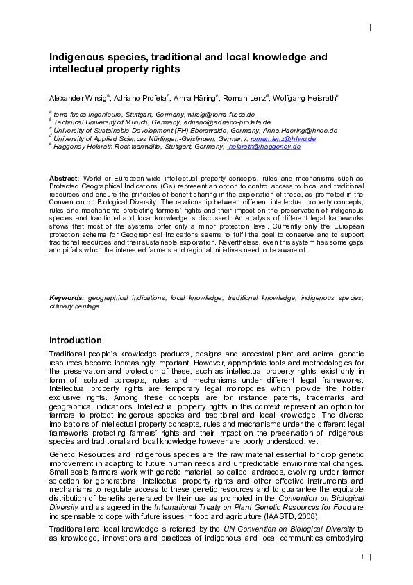 (PDF) Indigenous species, traditional and local knowledge and ...