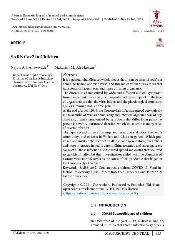 (PDF) SARS Cov2 in Children