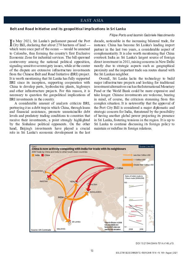 (PDF) Belt and Road Initiative and its geopolitical implications in Sri ...