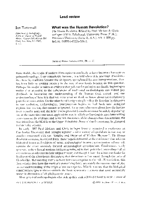 (PDF) What was the Human Revolution?
