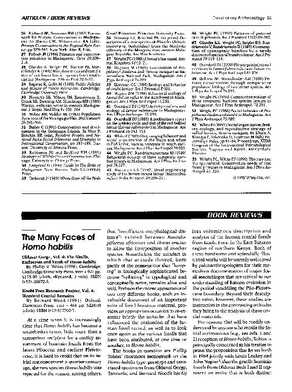 (PDF) The many faces ofhomo habilis. Koobi Fora research project, Vol ...
