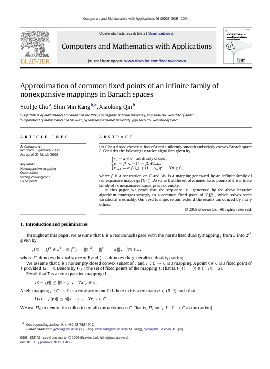 (PDF) Approximation of common fixed points of an infinite family of nonexpansive mappings in ...