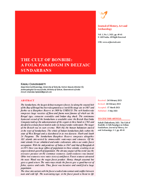 (PDF) The Cult of Bonbibi: A folk Paradigm in Deltaic Sundarbans