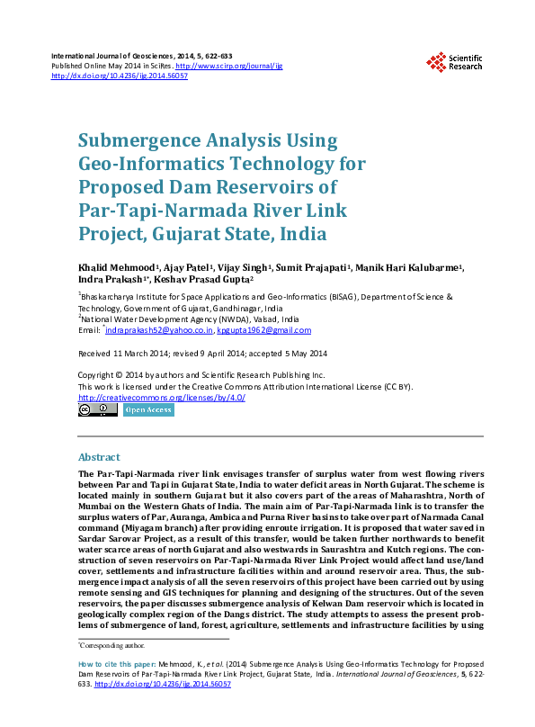 (PDF) Submergence Analysis Using Geo-Informatics Technology for ...