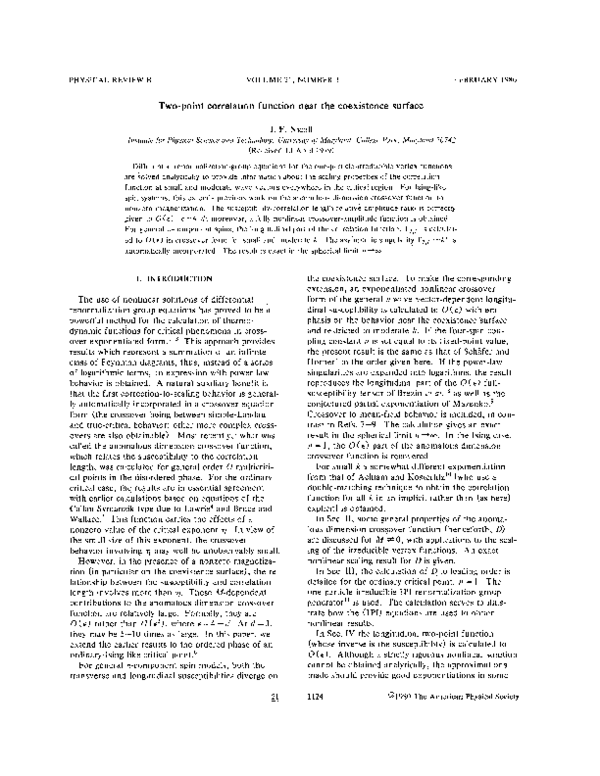 (PDF) Two-point correlation function near the coexistence surface
