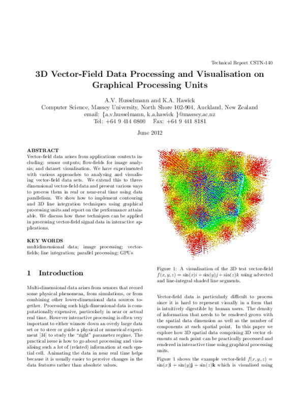 (PDF) 3D Vector-Field Data Processing and Visualisation on Graphical ...