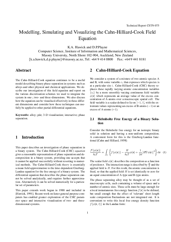 (PDF) Modelling, simulating and visualising the Cahn-Hilliard-Cook ...