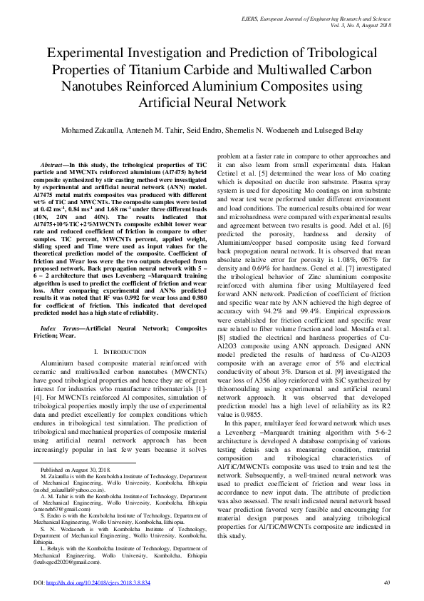 (PDF) Experimental Investigation and Prediction of Tribological Properties of Titanium Carbide ...