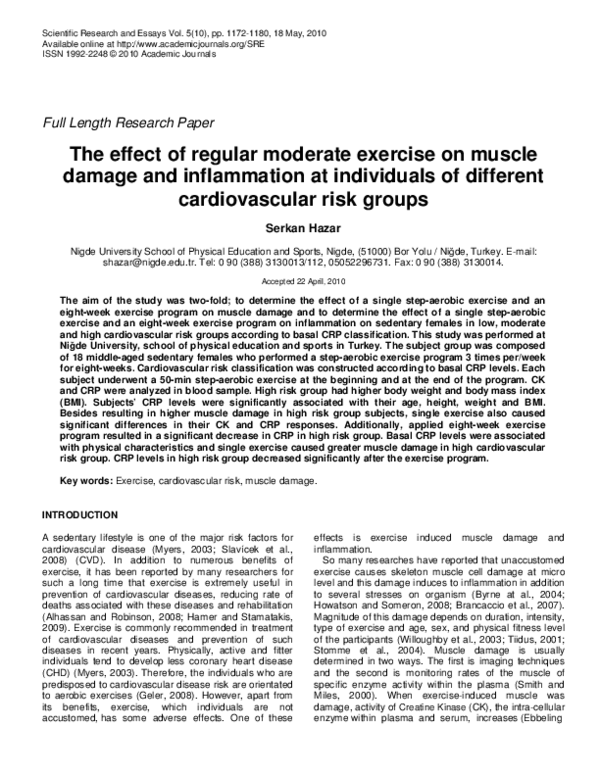 (PDF) The effect of regular moderate exercise on muscle damage and ...