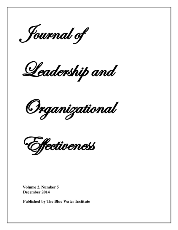 (PDF) Journal of Leadership and Organizational Effectiveness