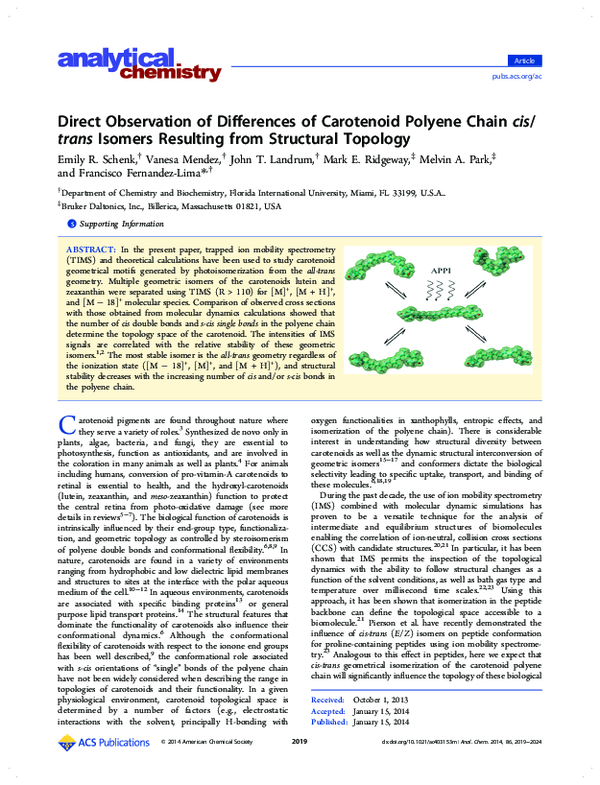(PDF) Direct Observation of Differences of Carotenoid Polyene Chain cis ...