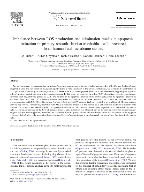 (PDF) Imbalance between ROS production and elimination results in ...