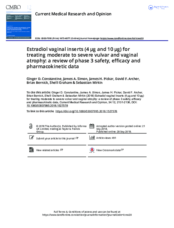 (PDF) Estradiol vaginal inserts (4 µg and 10 µg) for treating moderate ...