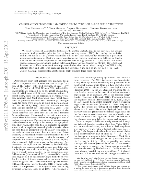 (PDF) Constraining Primordial Magnetic Fields Through Large-Scale Structure