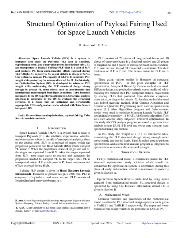 Pdf Structural Optimization Of Payload Fairing Used For Space Launch