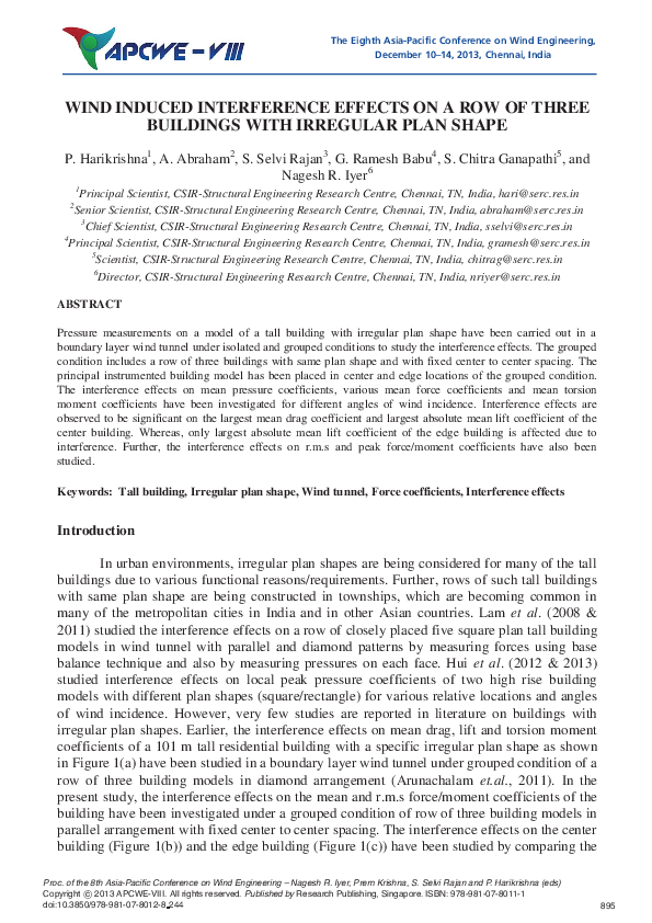 (PDF) Wind Induced Interference Effects on a Row of Three Buildings ...
