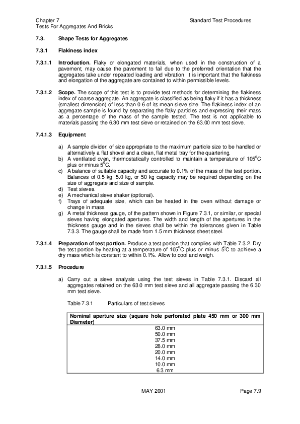 (PDF) Standard Test Procedures Tests For Aggregates And Bricks
