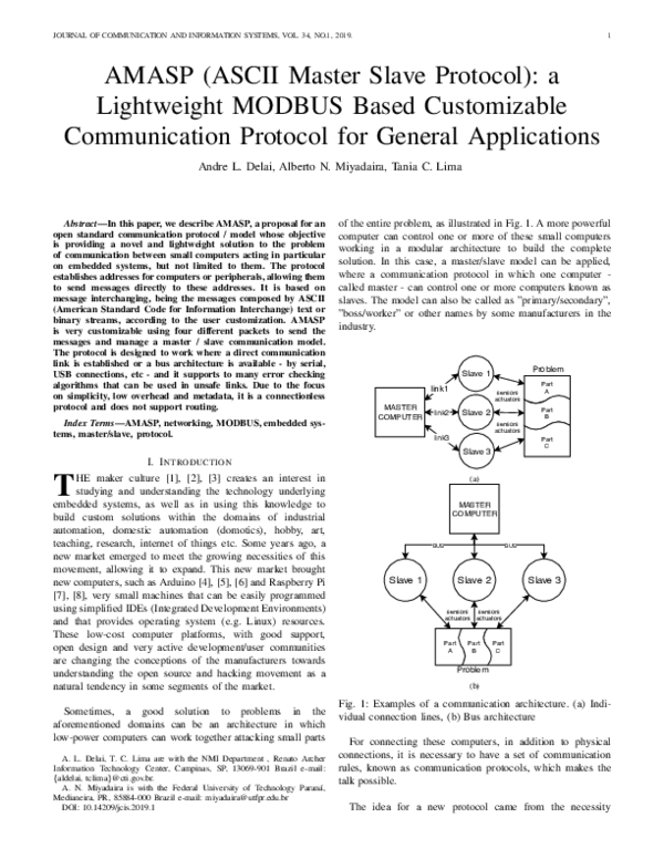 (PDF) AMASP (ASCII Master Slave Protocol): a Lightweight MODBUS Based ...