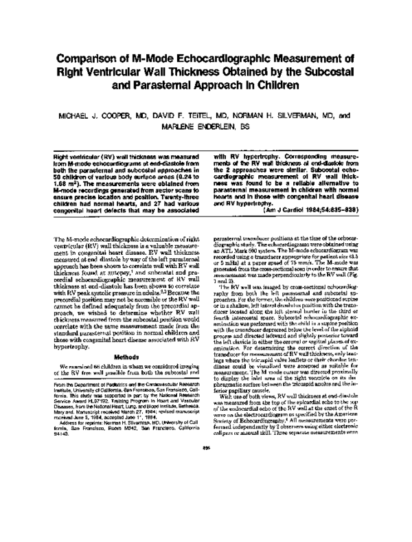 (PDF) Comparison of M-mode echocardiographic measurement of right ...