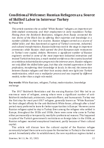 (PDF) Conditional Welcome: Russian Refugees as a Source of Skilled ...