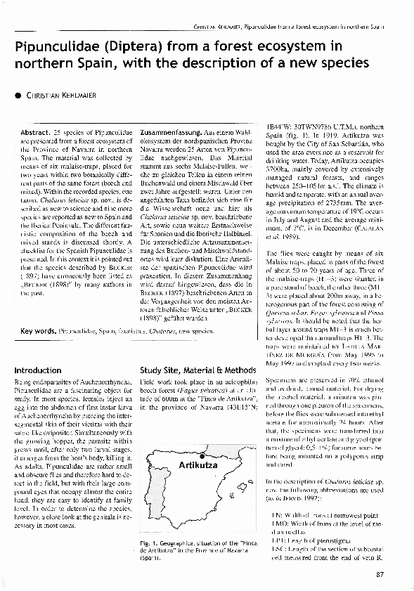 (PDF) Pipunculidae (Diptera) from a forest ecosystem in northern Spain ...