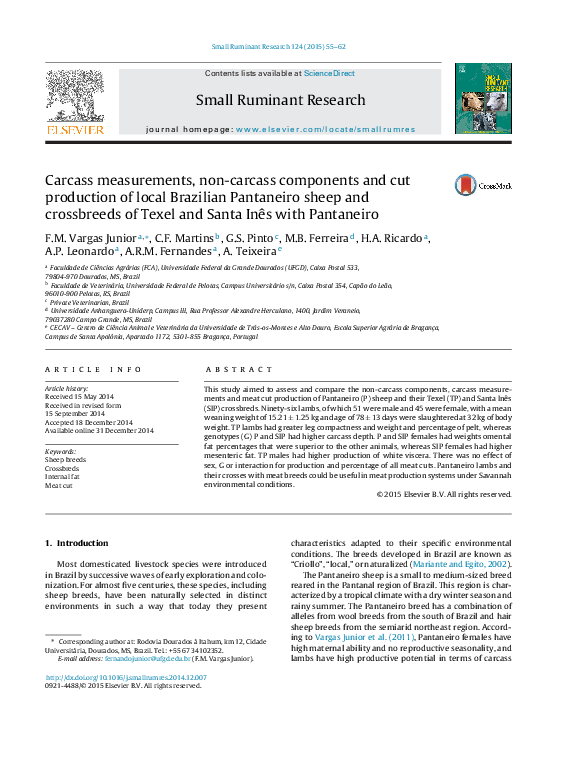 (PDF) Carcass measurements, non-carcass components and cut production ...