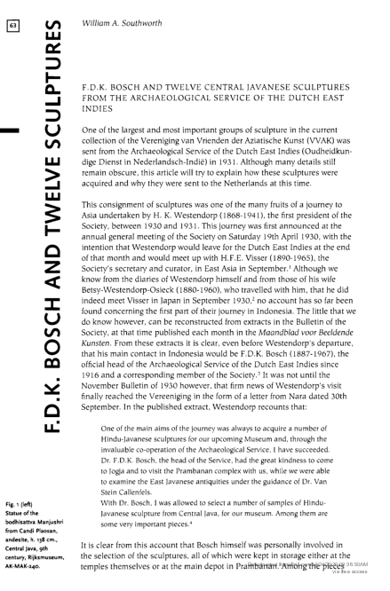 (PDF) F.D.K. Bosch and Twelve Central Javanese Sculptures from the ...
