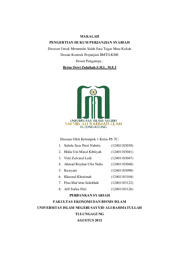 (PDF) HUKUM PERJANJIAN SYARIAH