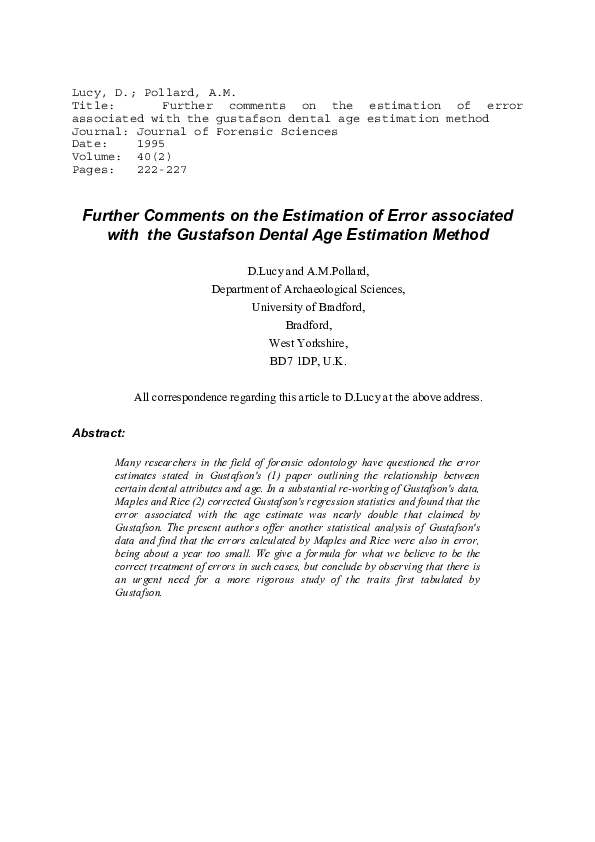(PDF) Further comments on the estimation of error associated with the ...