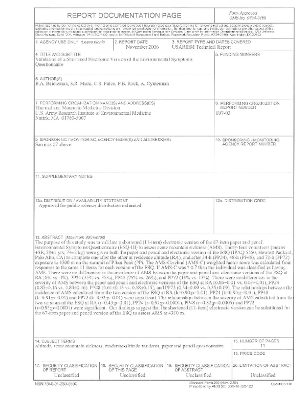 (PDF) Validation of a Shortened Electronic Version of the Environmental ...
