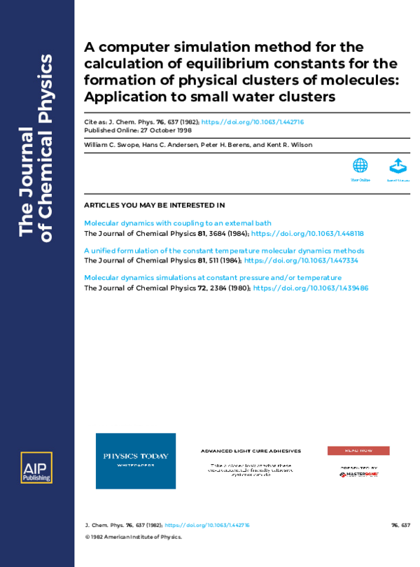 (PDF) A computer simulation method for the calculation of equilibrium ...