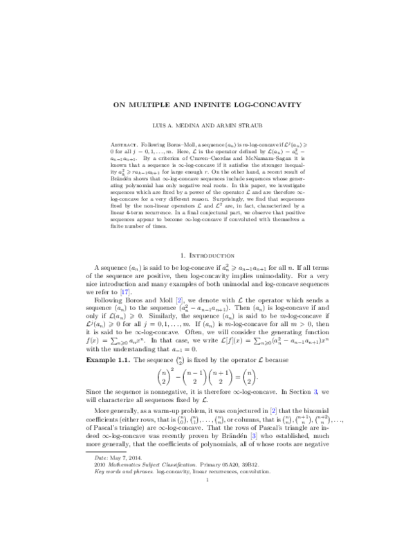 (PDF) On Multiple and Infinite Log-Concavity